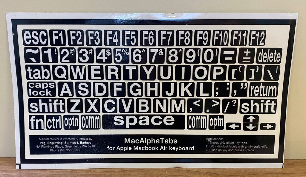 Alphatabs MAC White on Black (Large Print keyboard stickers ...