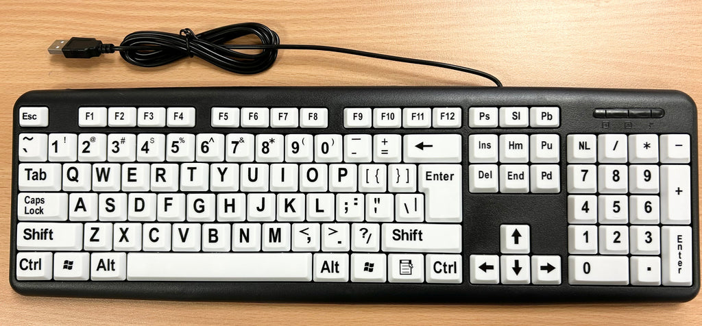 Large Print Office Keyboard Black on White – VisAbility Ltd - Living Aids