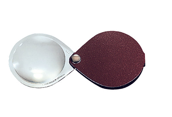 3.5X Eschenbach Classic Folding Pocket Magnifier with RED leather cove ...